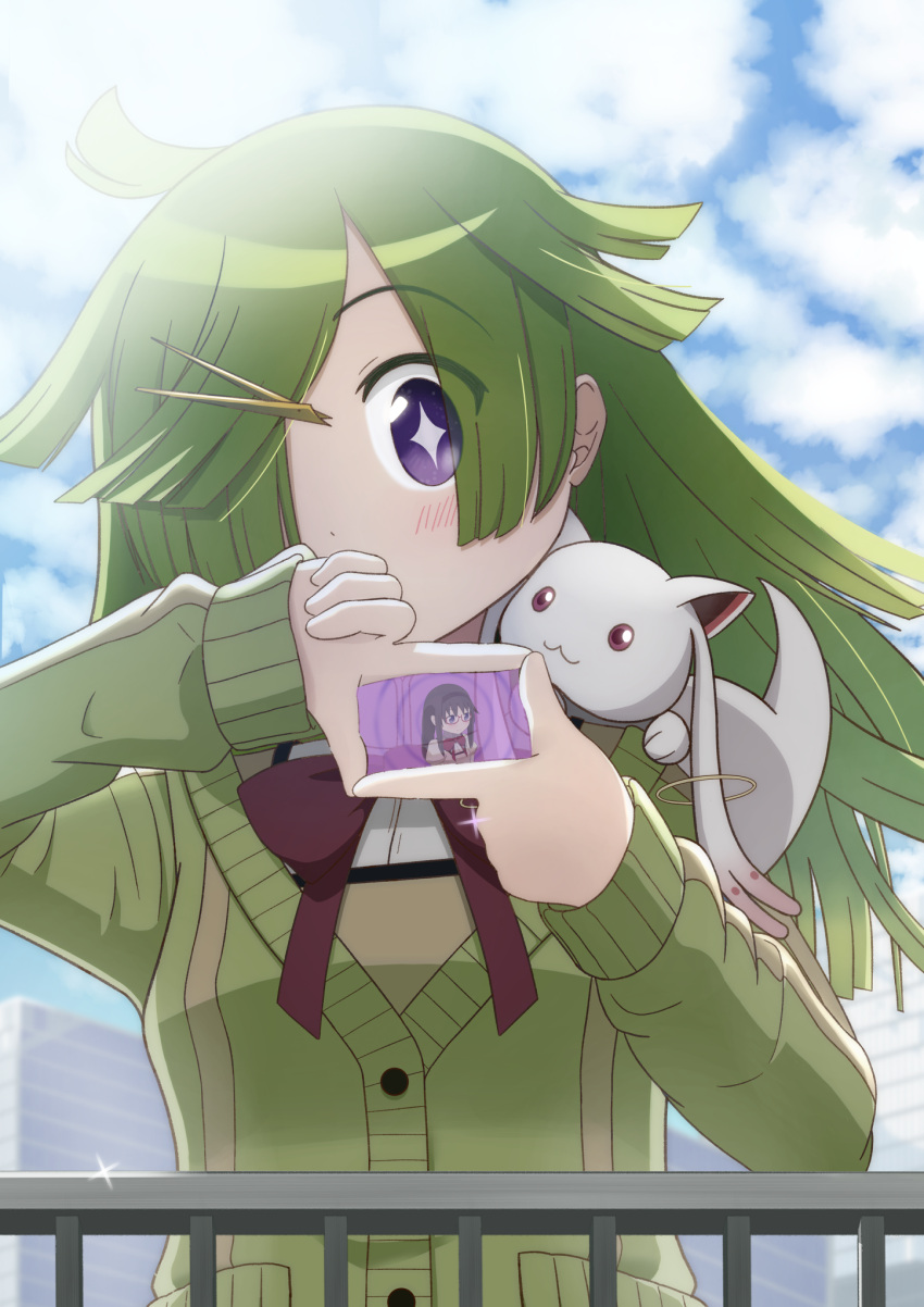 Safebooru - 1girl akemi homura aki mabayu blue sky clouds cloudy sky ...