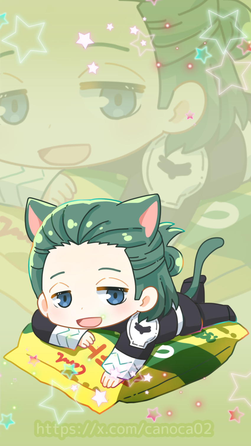 Safebooru - 1boy animal ears blue eyes canoca02 cat ears cat tail chibi ...