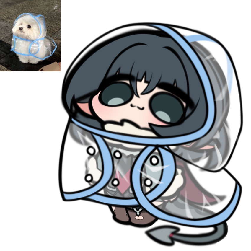 Safebooru - 1girl :3 animal ears black hair black shorts chibi chibi ...