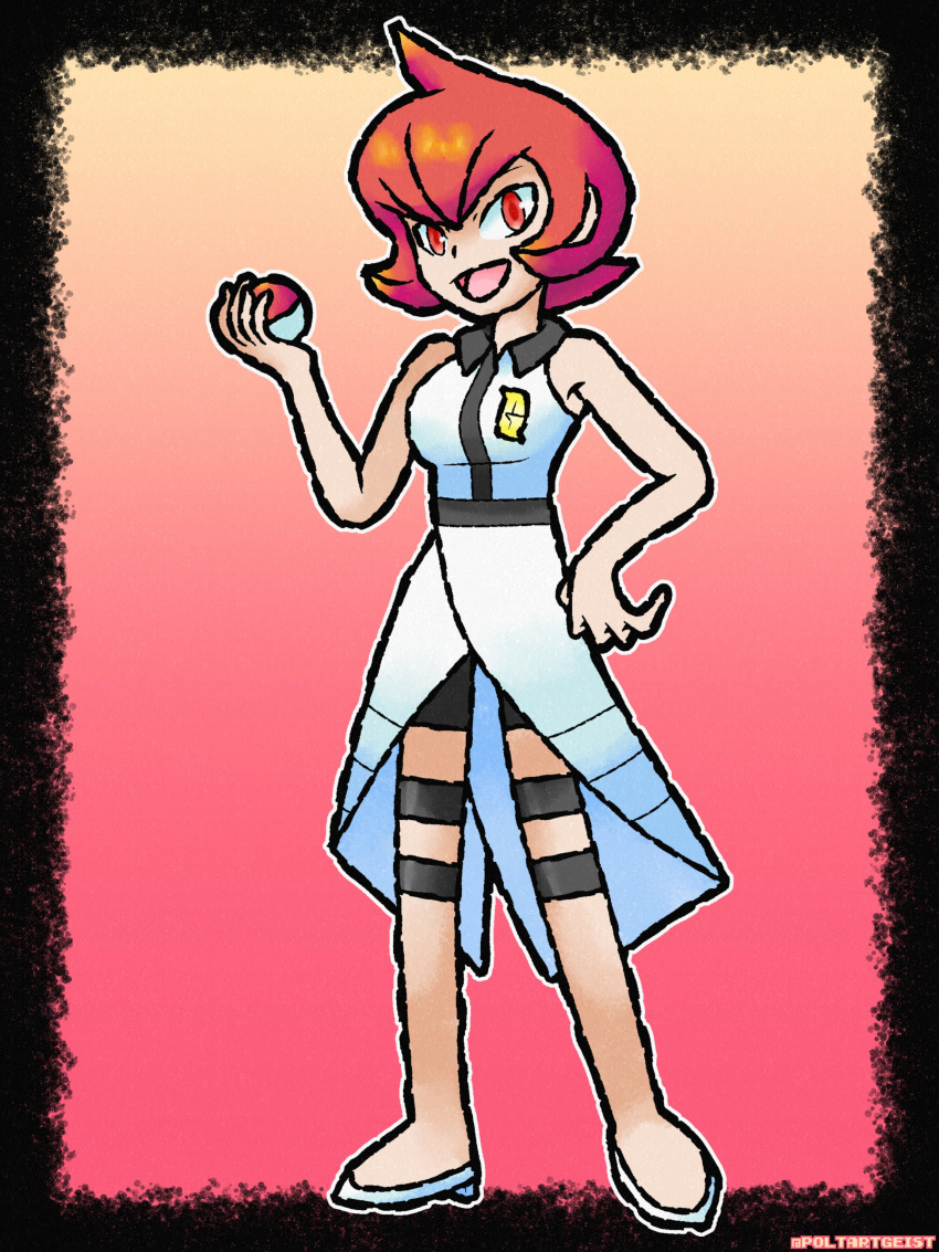 Safebooru - 1girl 2024 pokemon teraleak absurdres bare arms full body highres holding holding ...