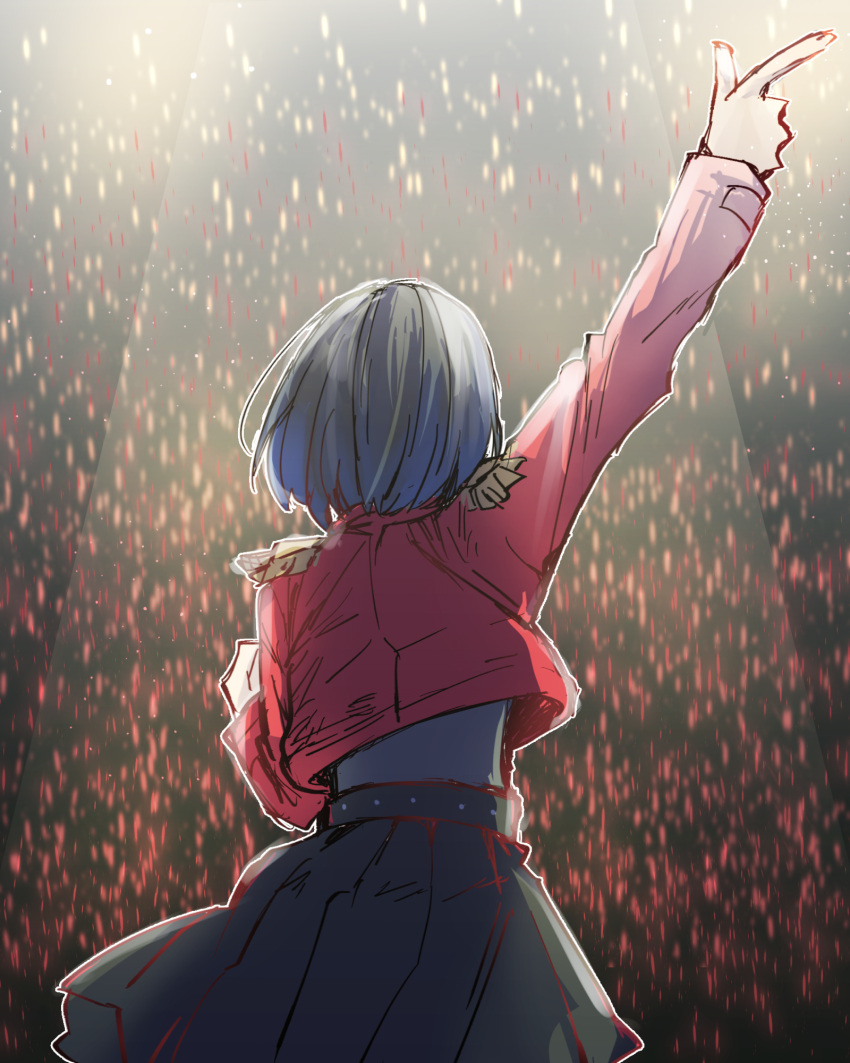 Safebooru - 1girl audience black hair blue hair commentary cosplay dive ...