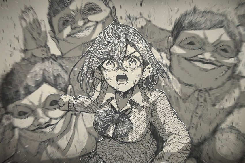 Safebooru - 1girl 3boys absurdres alien ayase momo blurry blurry ...