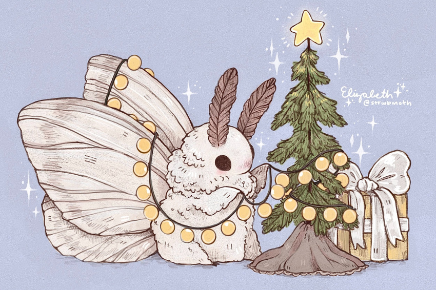 Safebooru - animal focus artist name box bug christmas christmas tree decorating elizabeth ...