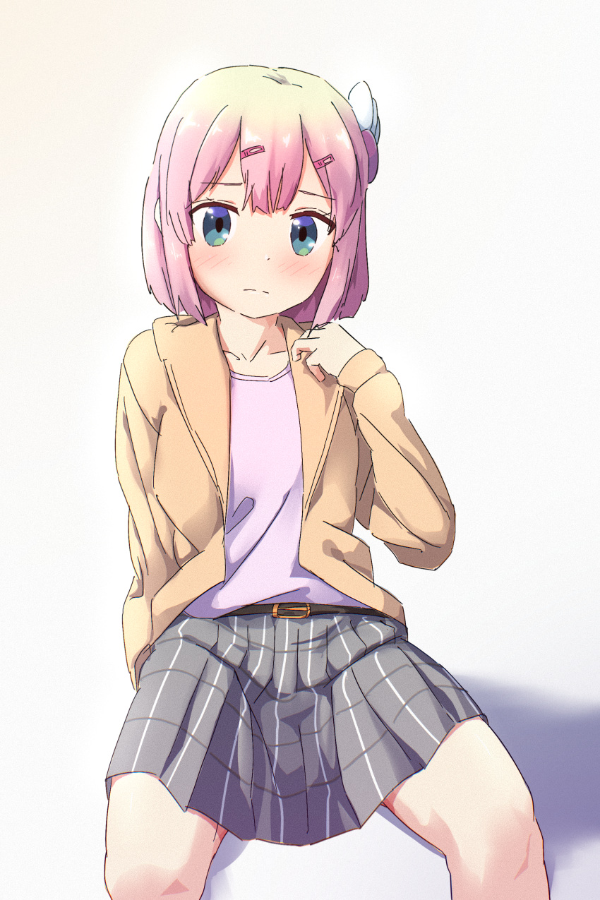 Safebooru - 1girl absurdres belt blue eyes blush breasts chiyoda momo closed mouth collarbone ...