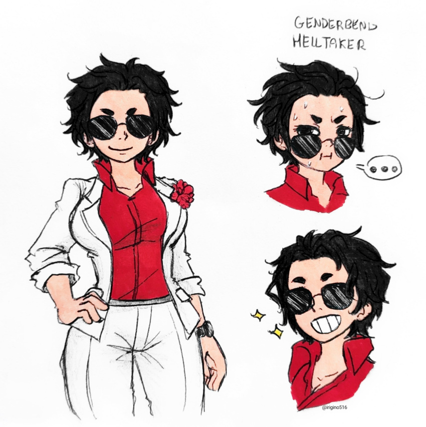 Safebooru - 1girl black hair genderswap genderswap (mtf) helltaker ...