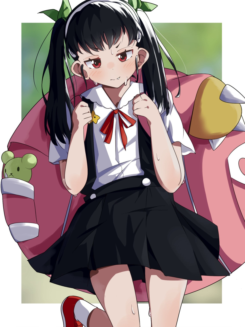 Safebooru - 1girl backpack bag bakemonogatari black hair fang hachikuji ...