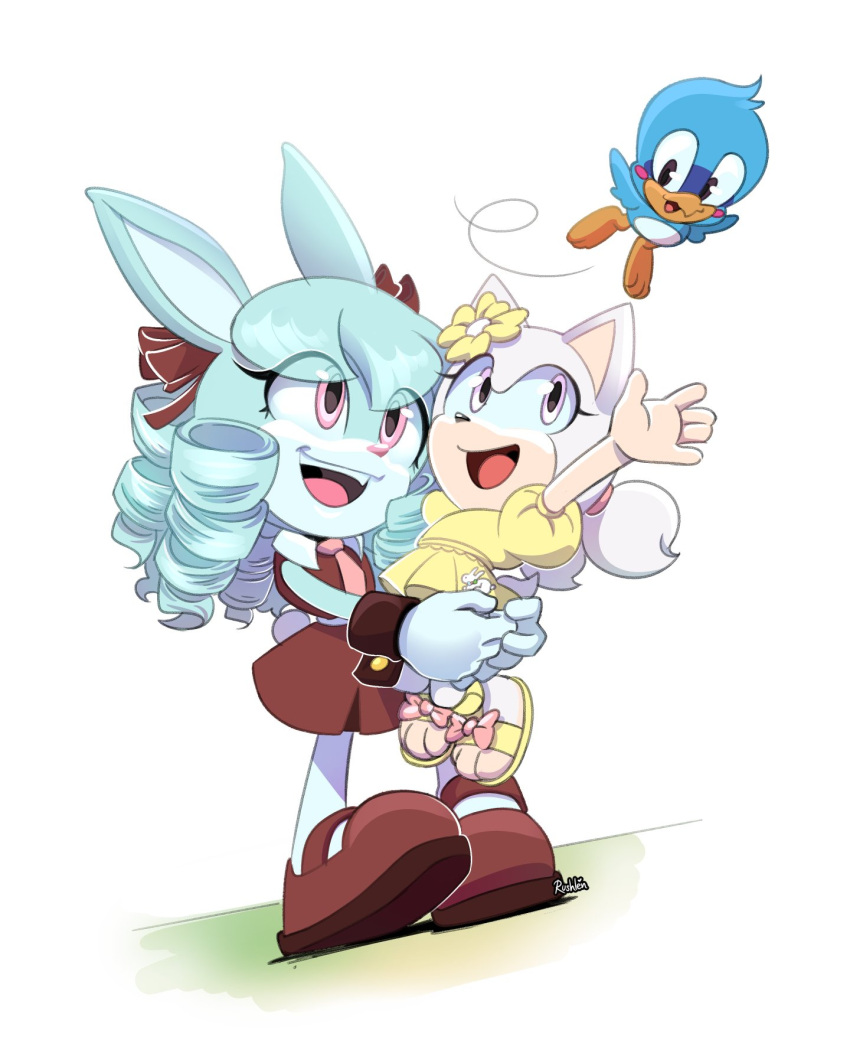 Safebooru - 2girls animal ears anya the rabbit aura the hedgehog bird ...