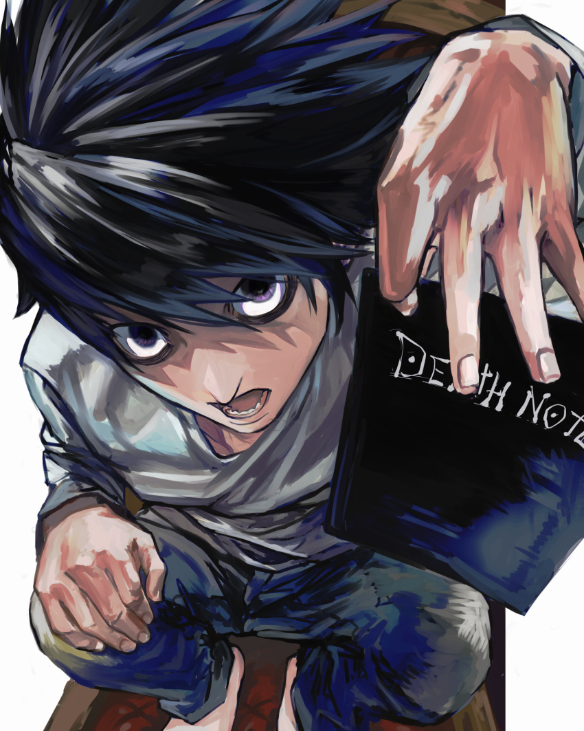 Safebooru - 1boy black eyes black hair blue pants death note death note ...