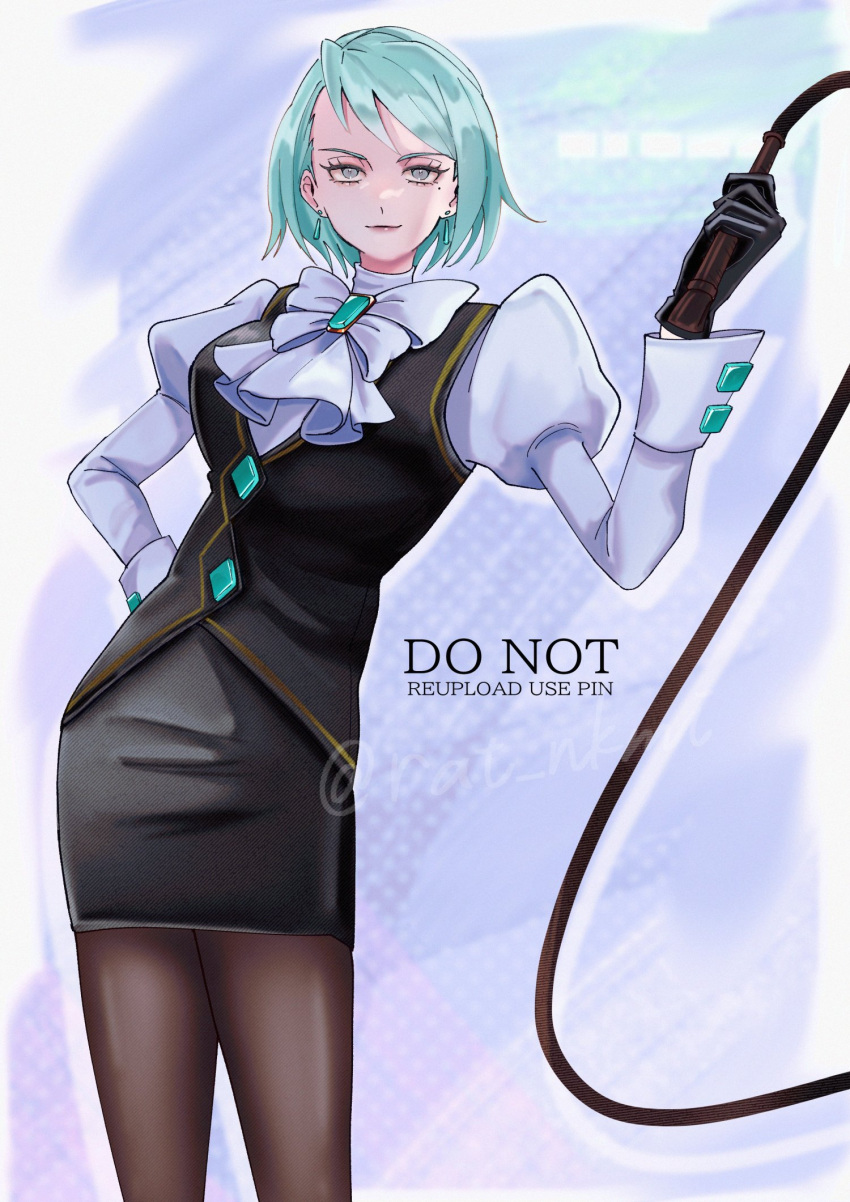 Safebooru - 1girl ace attorney ascot black gloves black skirt blue hair closed mouth franziska ...
