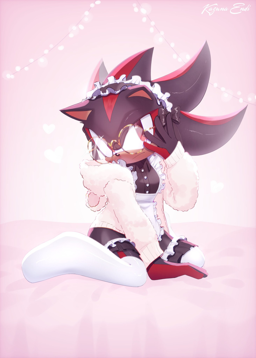 Safebooru - 1boy animal ears animal nose apron black bow black dress black fur bow cardigan ...