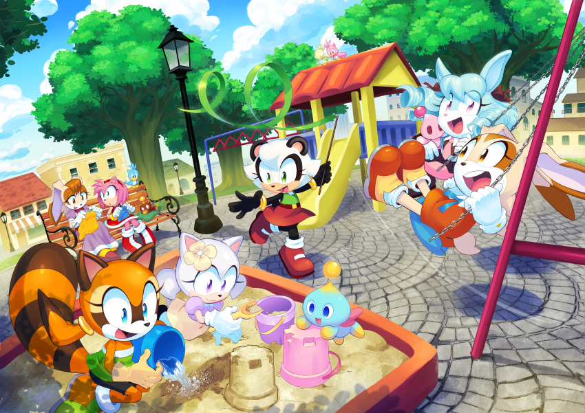 Safebooru - 6+girls absurdres amy rose animal ears anya the rabbit aura ...