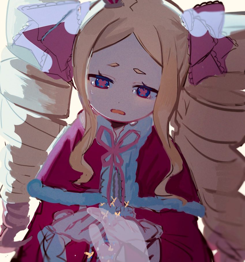 Safebooru - 1girl beatrice (re:zero) butterfly-shaped pupils dress drill hair hair ribbon ...