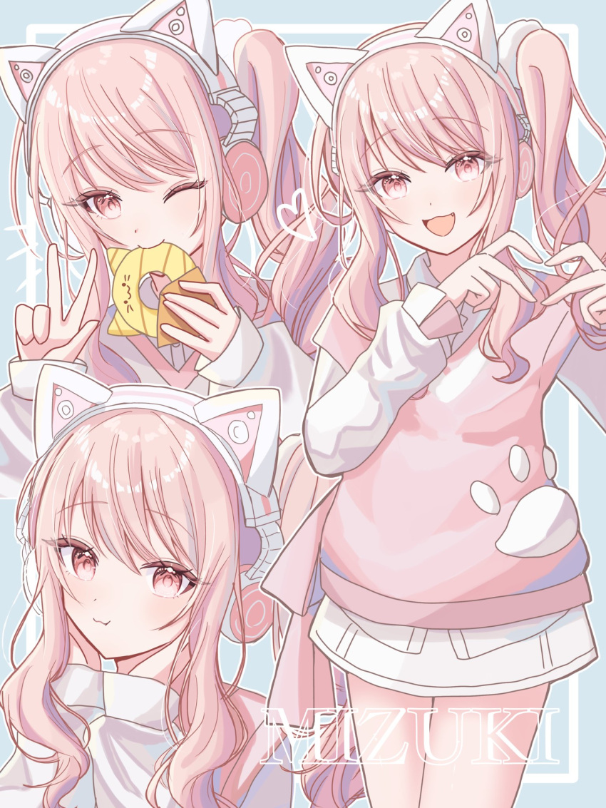 Safebooru - 1other akiyama mizuki animal ear headphones animal ears cat ear headphones character ...