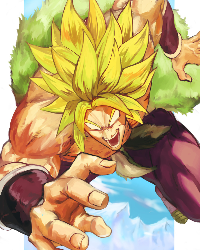 Safebooru - 1boy blank eyes blonde hair broly (dragon ball super ...