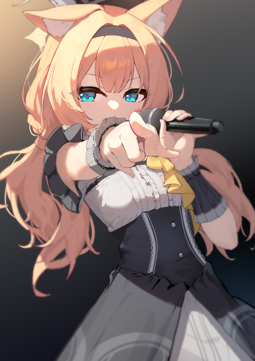 Safebooru - 1girl absurdres animal ear fluff animal ears black dress black headband black ...