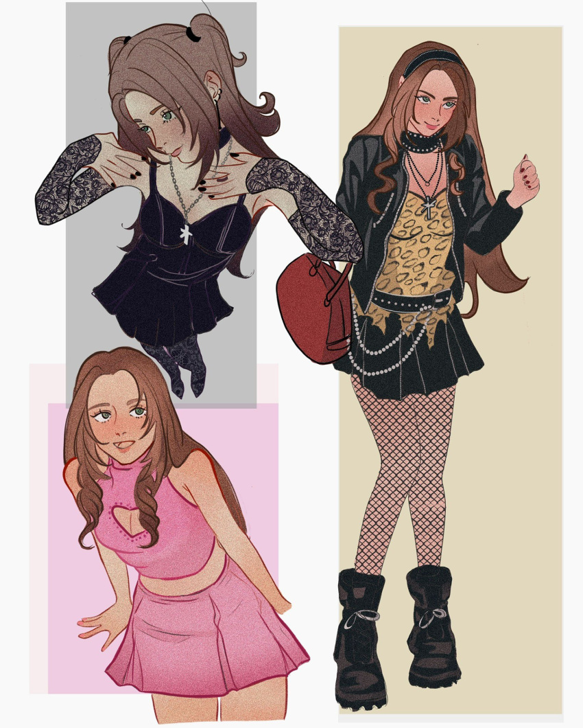 Safebooru - 1girl aerith gainsborough amane misa amane misa (cosplay) animal print bag ...