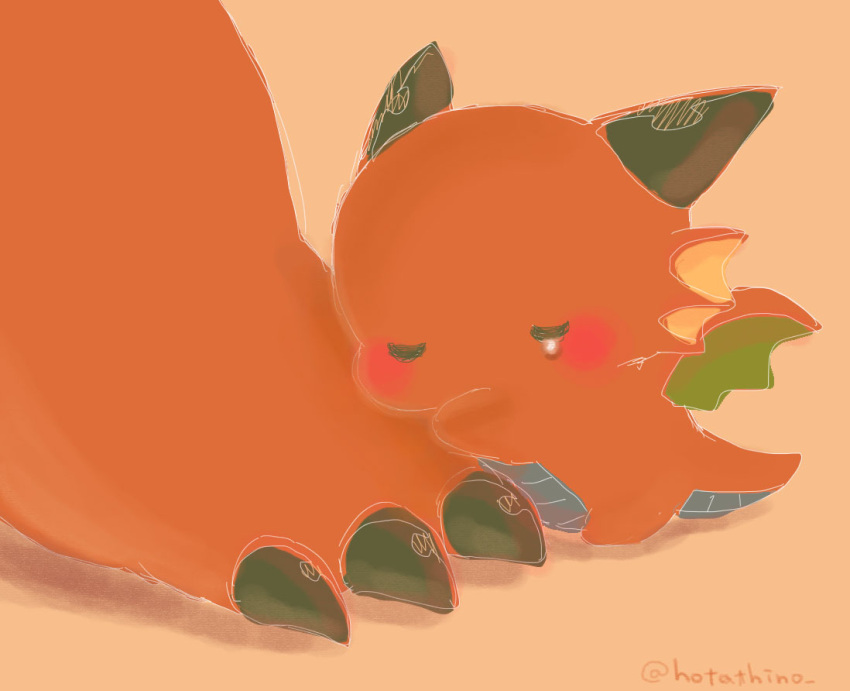 Safebooru - closed eyes crying dragon hotathino hug no humans orange background original western ...
