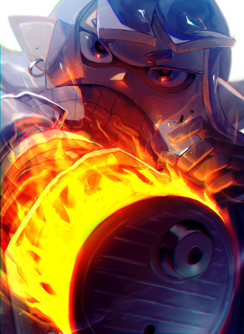 Safebooru - 1girl absurdres black gloves blaster (splatoon) chromatic ...