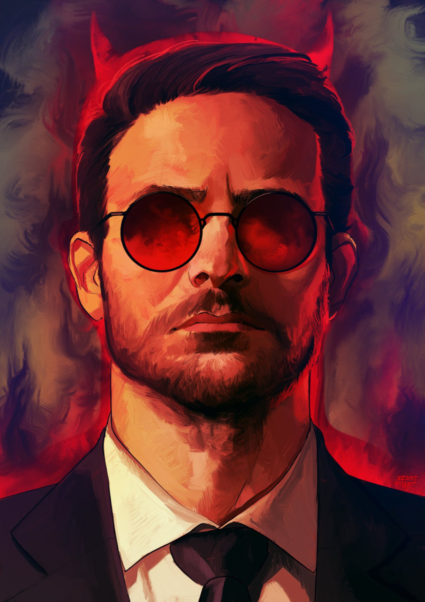 Safebooru - 1boy aura black necktie blind daredevil (netflix) glasses ...
