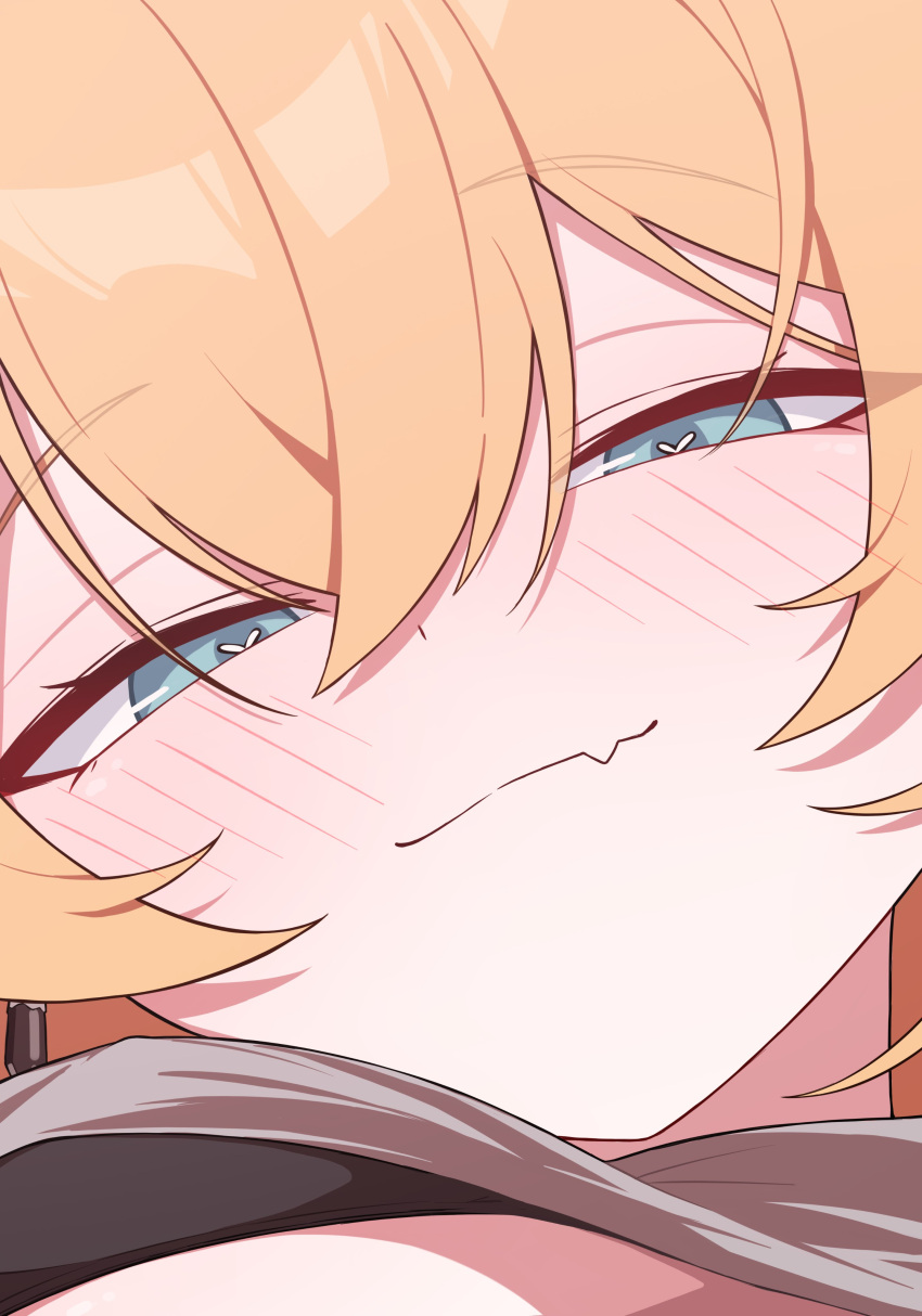Safebooru - 1girl absurdres blonde hair blue archive blue eyes blush close-up fang fang out ...