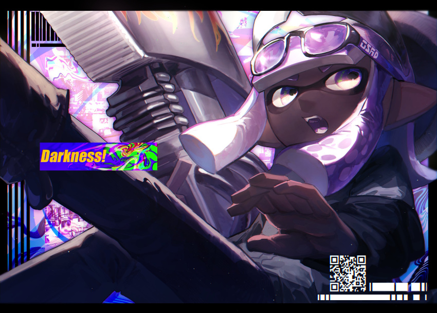 Safebooru - 1girl black-framed eyewear black border black jacket black ...