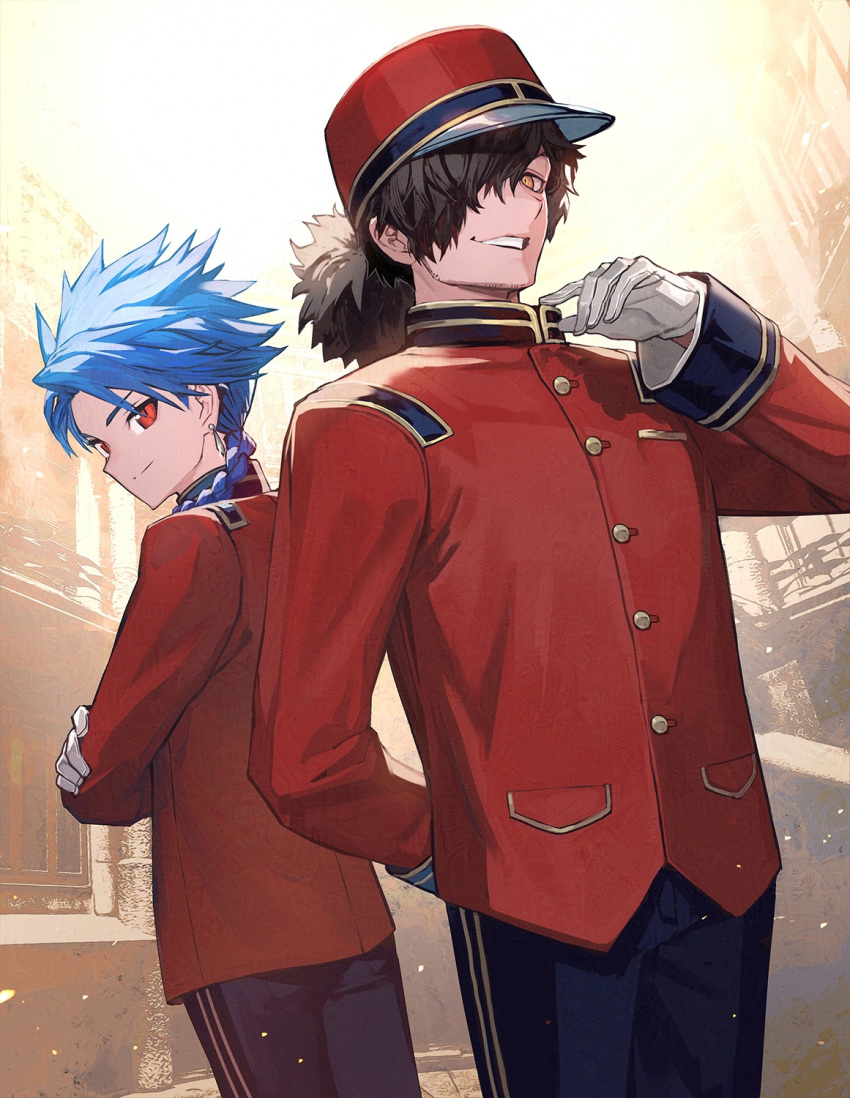 Safebooru - 2boys black hair blue hair braid braided ponytail child cu ...