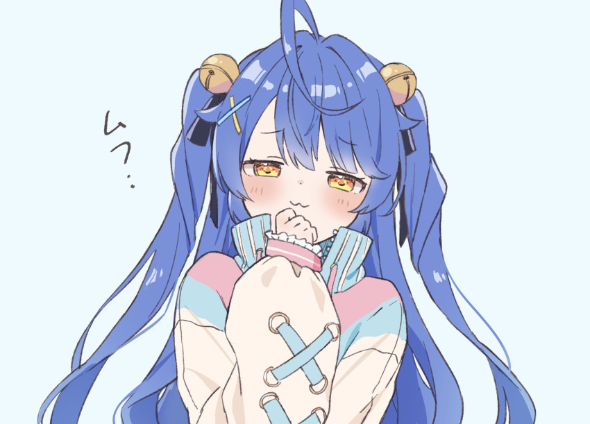 Safebooru - 1girl :3 ahoge amamiya kokoro amamiya kokoro (4th costume) blue hair blush cino ...