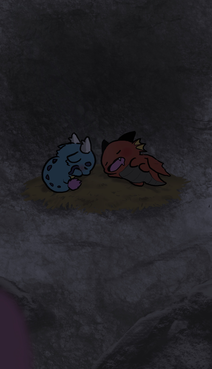 Safebooru - cave chibi commentary request dark dragon drooling eastern ...