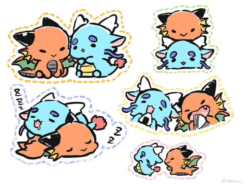 Safebooru - chibi commentary request dragon eastern dragon eating food ...