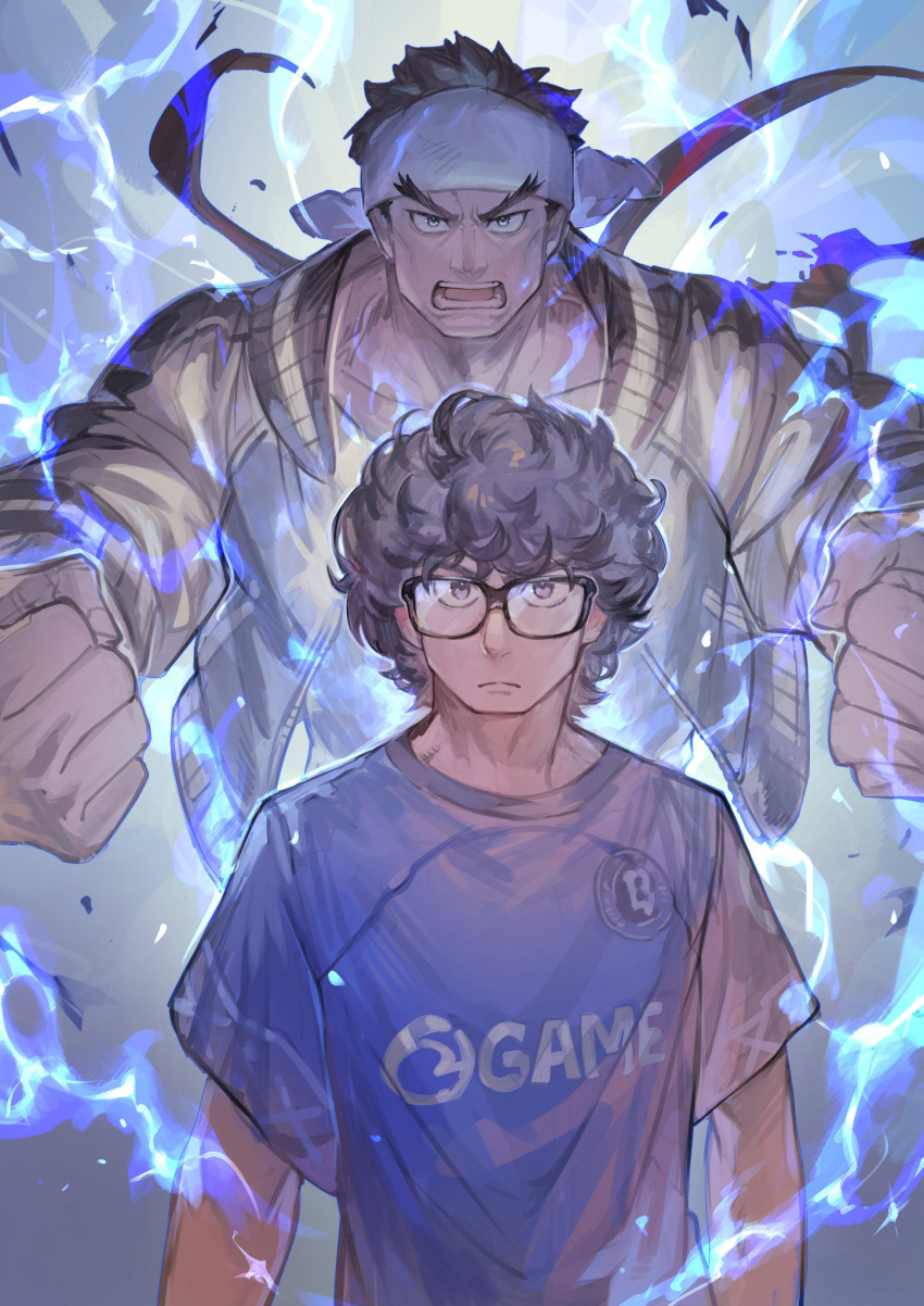 Safebooru - 2boys black hair blaz (gamer) brown eyes capcom cup ...