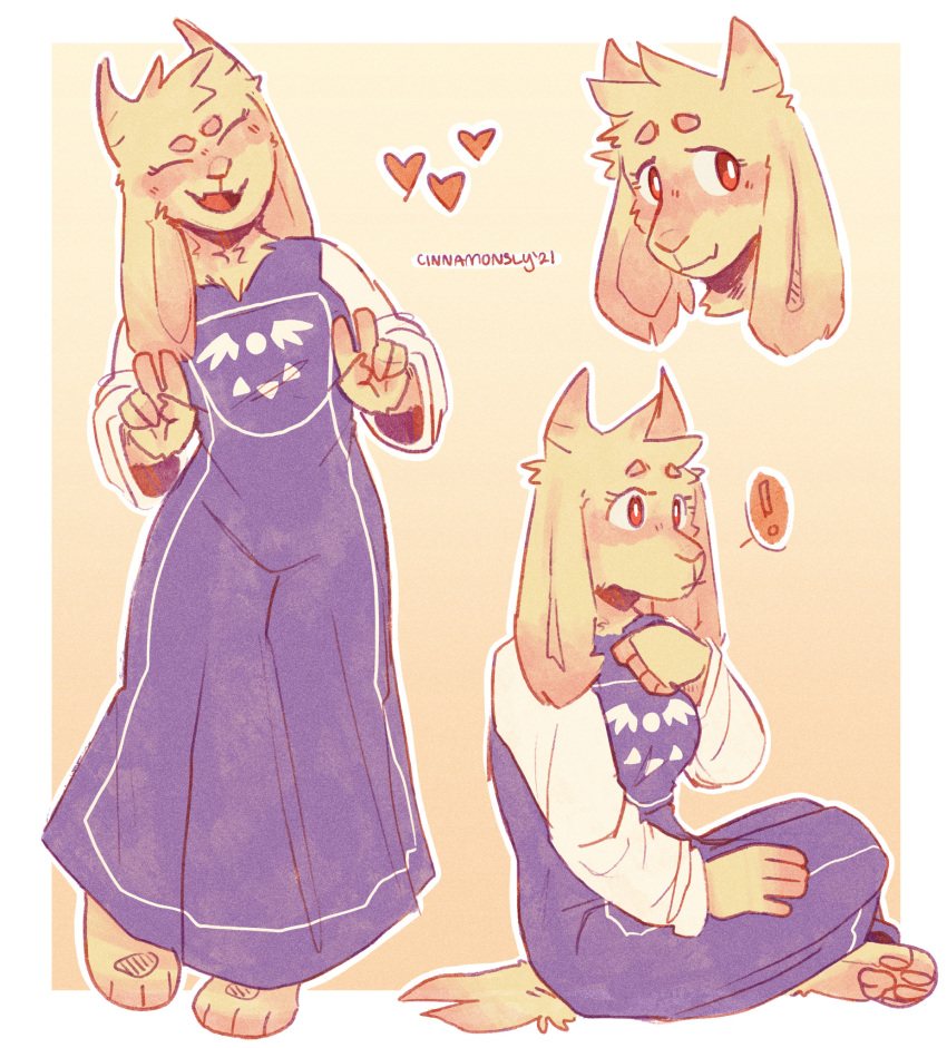 Safebooru - ! 1girl 2021 2d anthro artist name border cinnamonsly closed eyes digital media ...