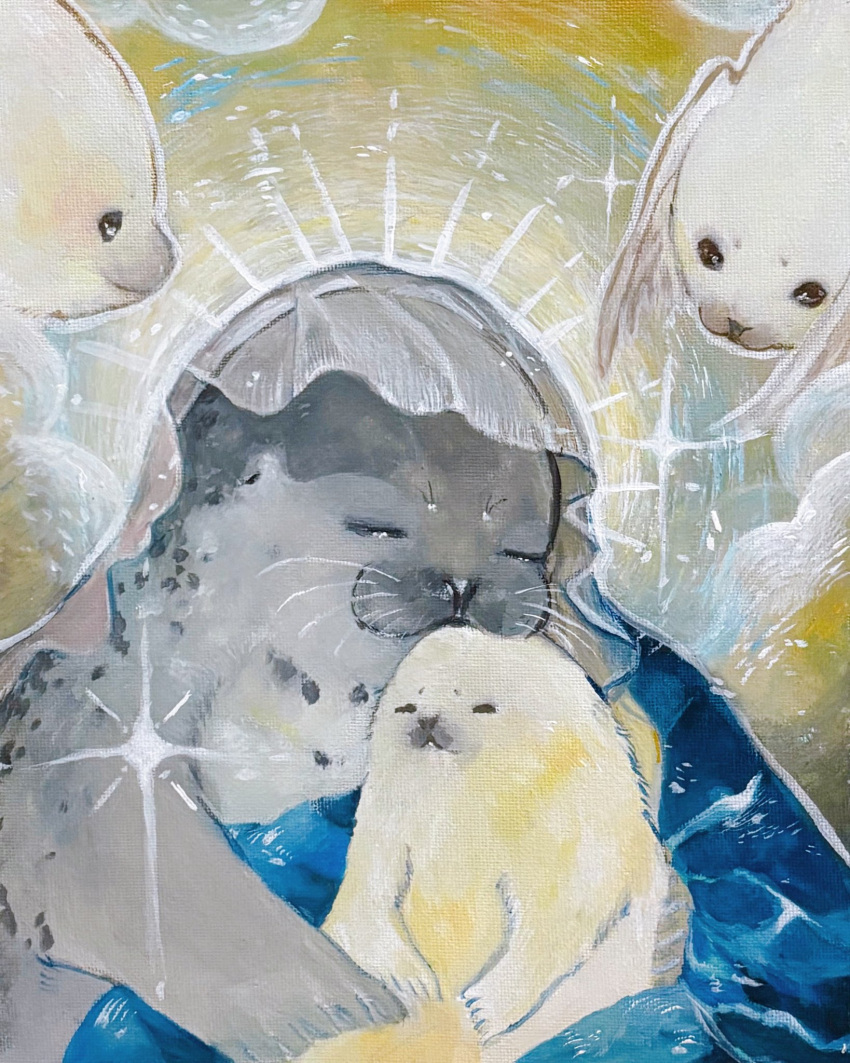 Safebooru - angel animal animal focus blanket chimera clothed animal ...