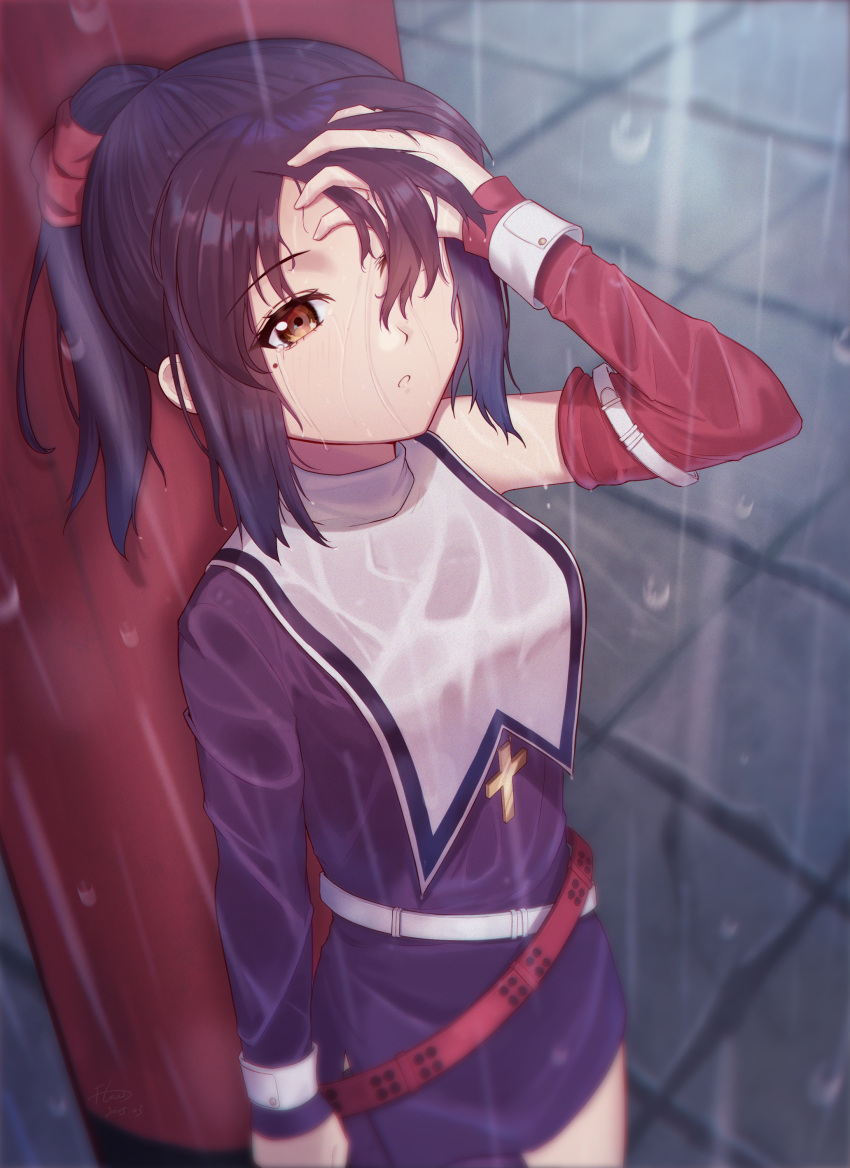 Safebooru - 1girl absurdres arm at side belt black dress black hair ...