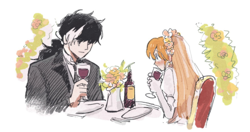 Safebooru - 1boy 1girl 79x (ox79xo) ace attorney athena cykes black hair black jacket black ...