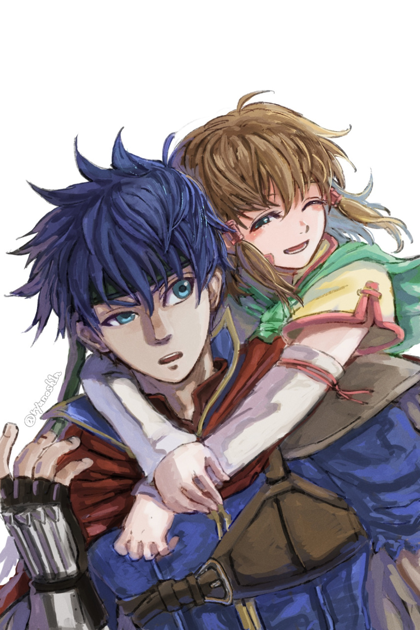 Safebooru - 1boy 1girl blue eyes brother and sister brown hair fire ...