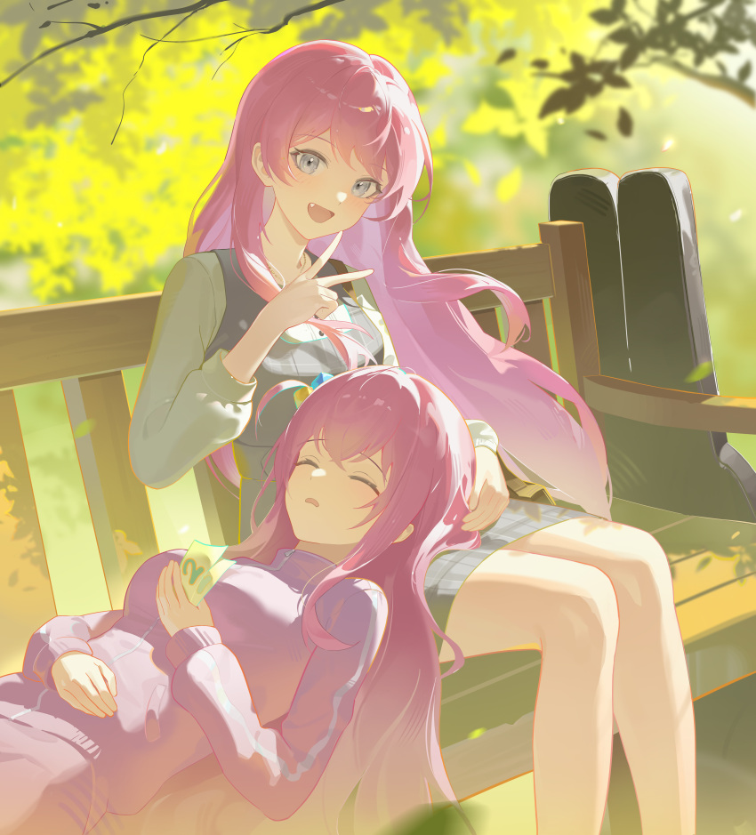 Safebooru - 2girls absurdres bang dream! bang dream! it's mygo!!!!! bench blue eyes bocchi the ...