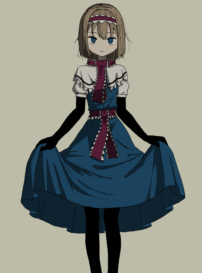 Safebooru - 1girl absurdres alice margatroid black gloves black pantyhose blonde hair blue dress ...