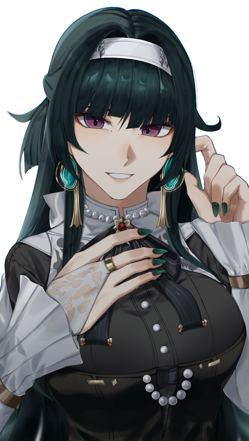 Safebooru - 1girl 4reiji absurdres astra yao astra yao (chandelier) black dress black ribbon ...