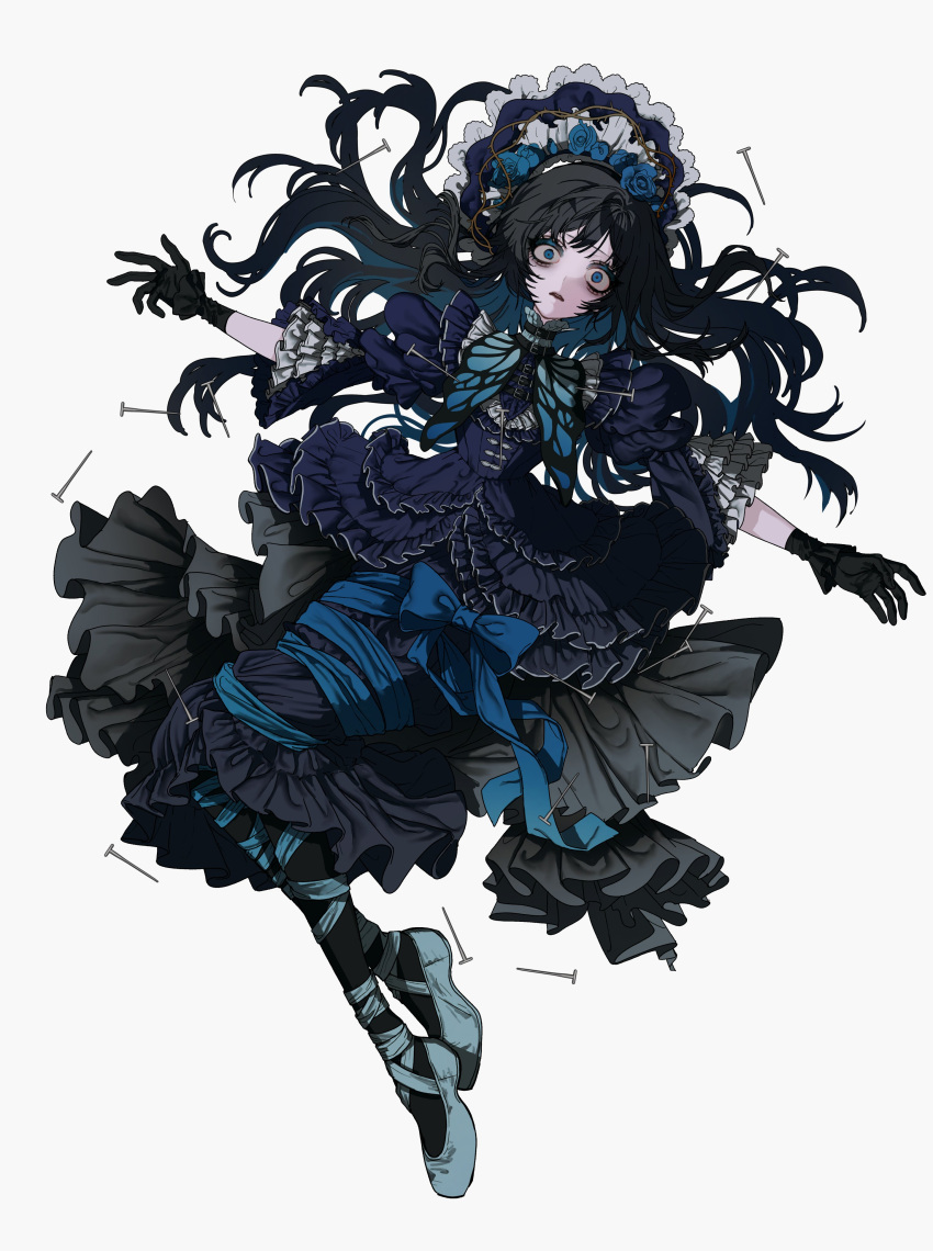 Safebooru - 1girl absurdres ado (utaite) aegyo sal black gloves black hair black pantyhose blue ...