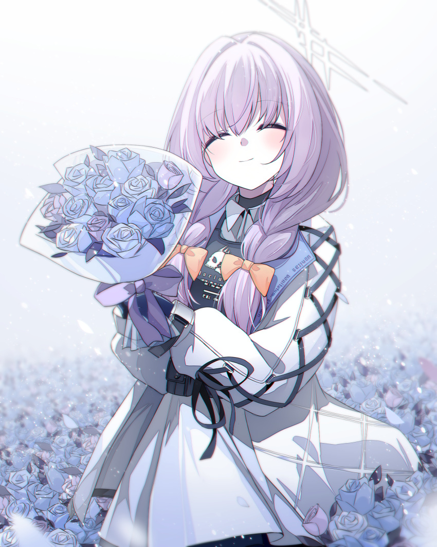 Safebooru - 1girl atsuko (blue archive) blue archive blush bouquet ...