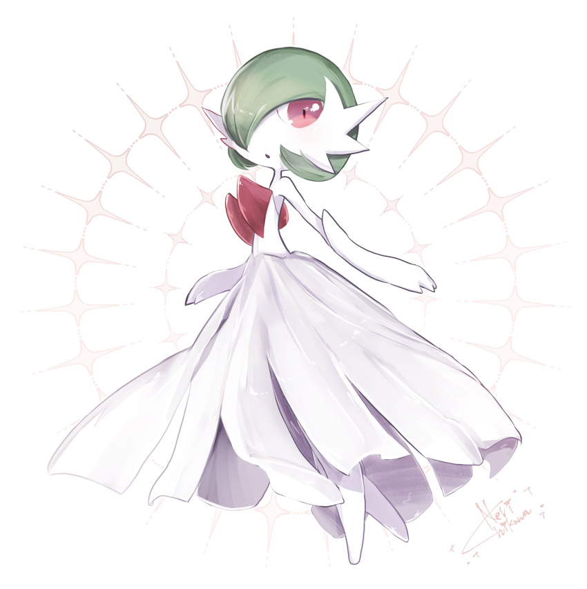 Safebooru - banchiku bob cut dress elbow gloves gardevoir gloves green ...