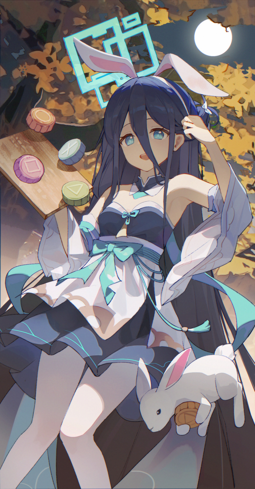 Safebooru - 1girl absurdly long hair alternate costume animal ears aqua halo aris (blue archive ...