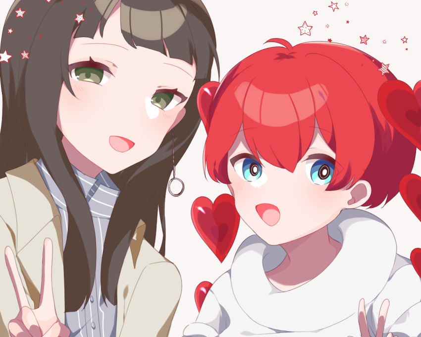 Safebooru - 2girls artist request atlus blue eyes brown hair ear ...