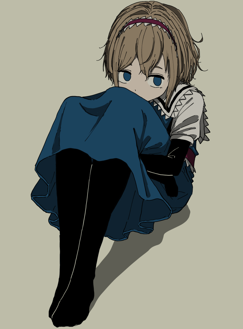 Safebooru - 1girl absurdres alice margatroid black gloves black pantyhose blonde hair blue dress ...