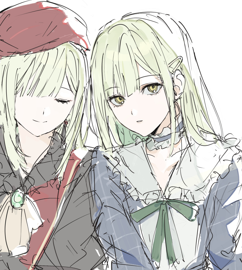 Safebooru - 2girls ascot bang dream! bang dream! it's mygo!!!!! beret blue choker chibiya1010 ...