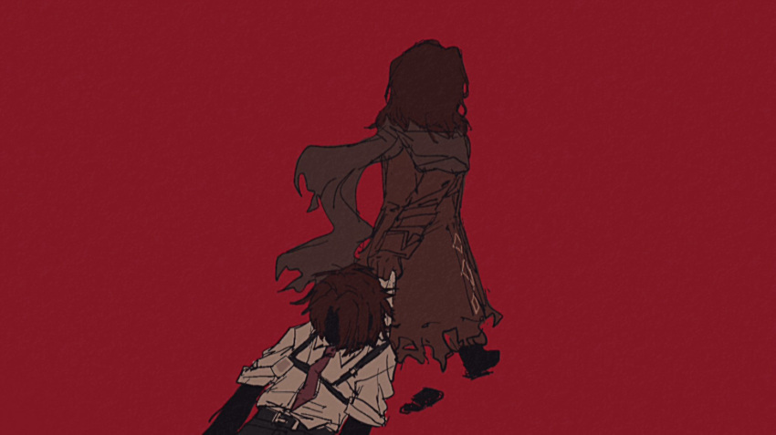 Safebooru - 2boys adipocere (vocaloid) bakupaku black pants brown coat ...