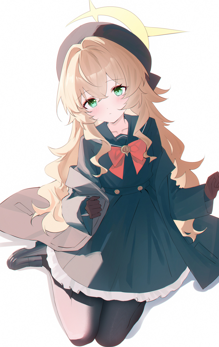 Safebooru - 1girl absurdres black coat black gloves black hat black pantyhose black sailor ...
