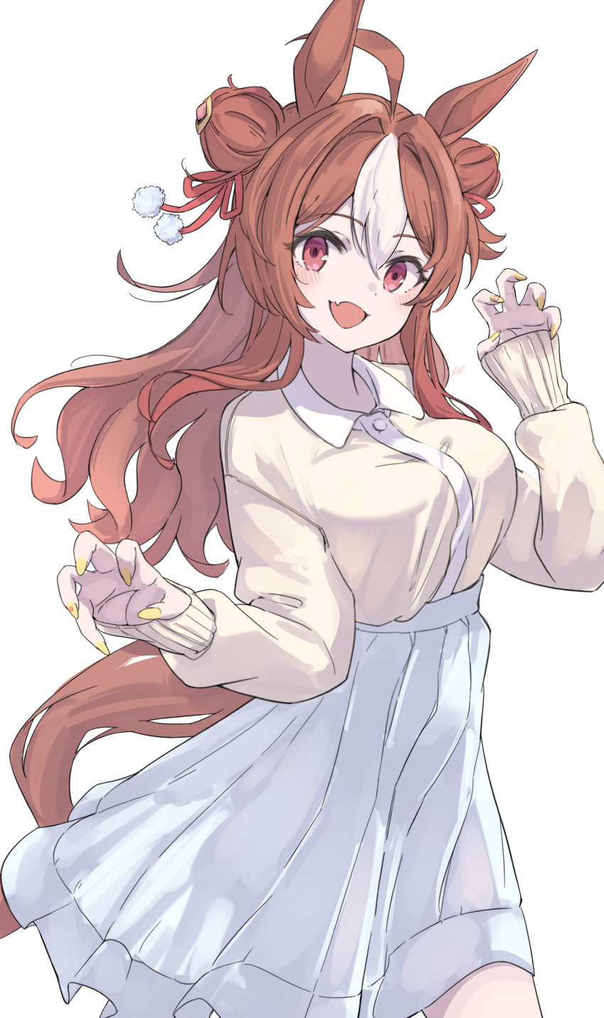 Safebooru - 1girl :d absurdres ahoge alternate costume animal ears ...