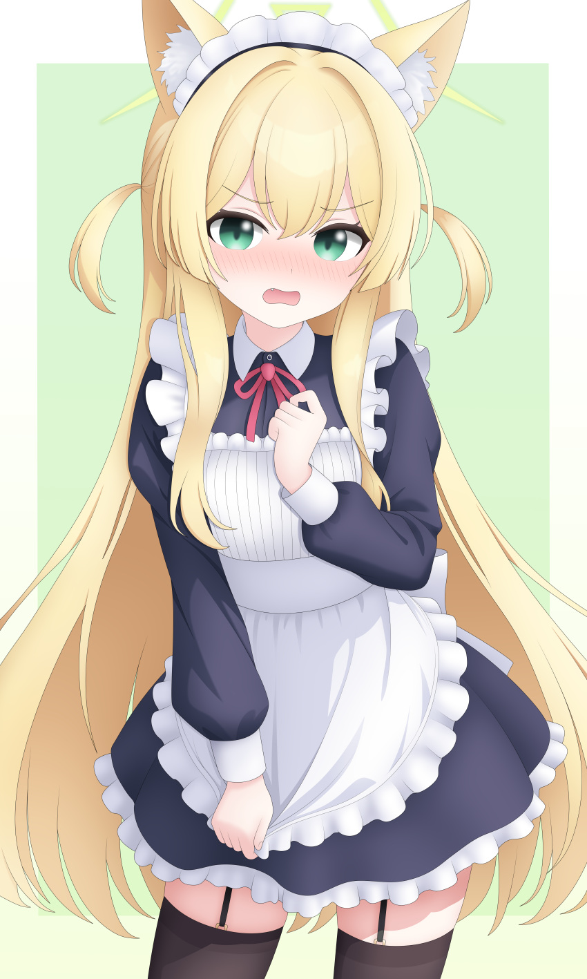 Safebooru - 1girl absurdres animal ears black dress blue archive blush crat2222 dress fox ears ...