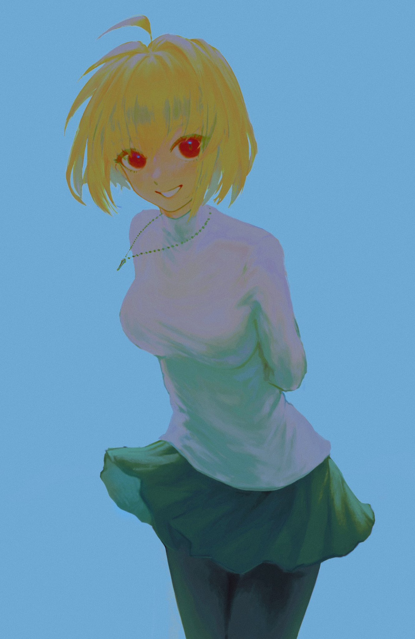 Safebooru - 1girl arcueid brunestud arms behind back blonde hair blue ...